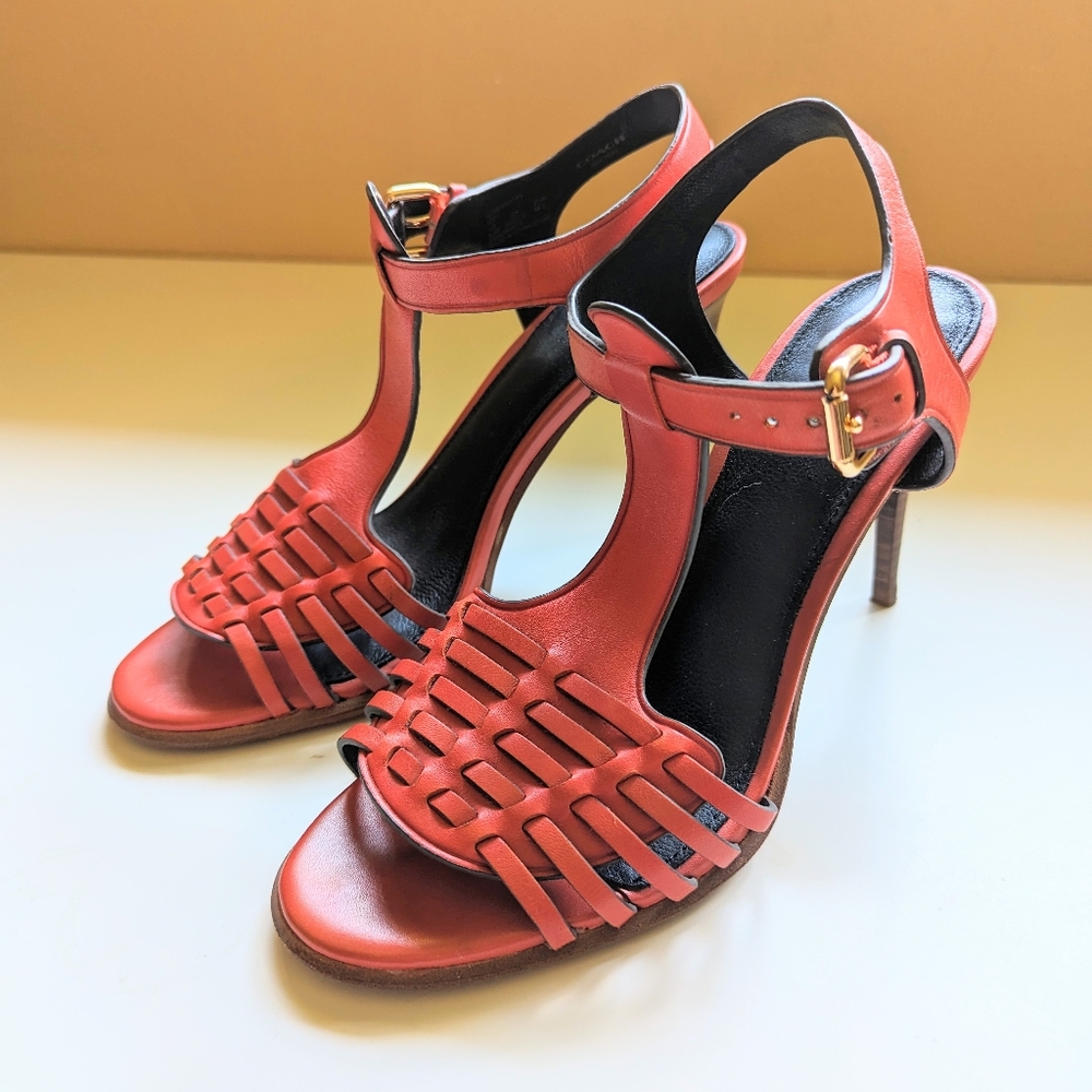 Coach Red Izzy Stiletto Heels - Gem